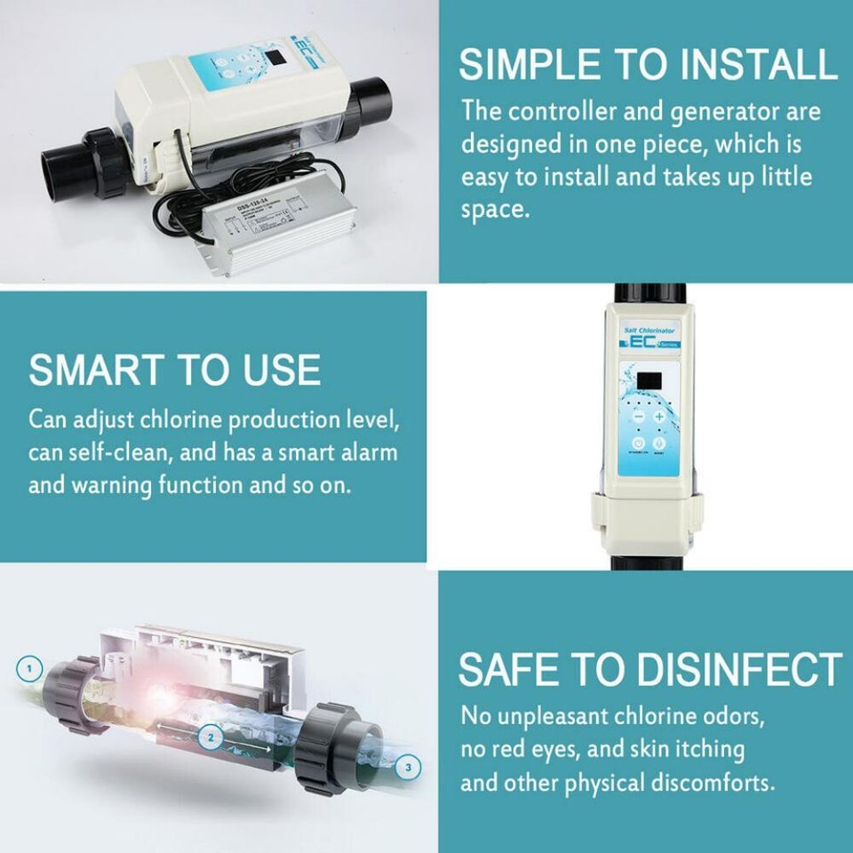 EC12 Series Salt Water SPA Pool Complete Salt Chlorinator System Salt ...