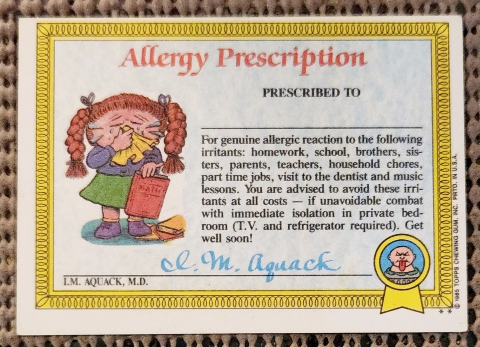 HEAVEN STEVEN 1985 Topps Garbage Pail Kids 1st Series 1 (MATTE back ...
