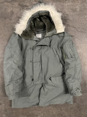 Vintage Air Force Extreme Cold Weather Type N-3B N3B Parka Jacket Hood ...