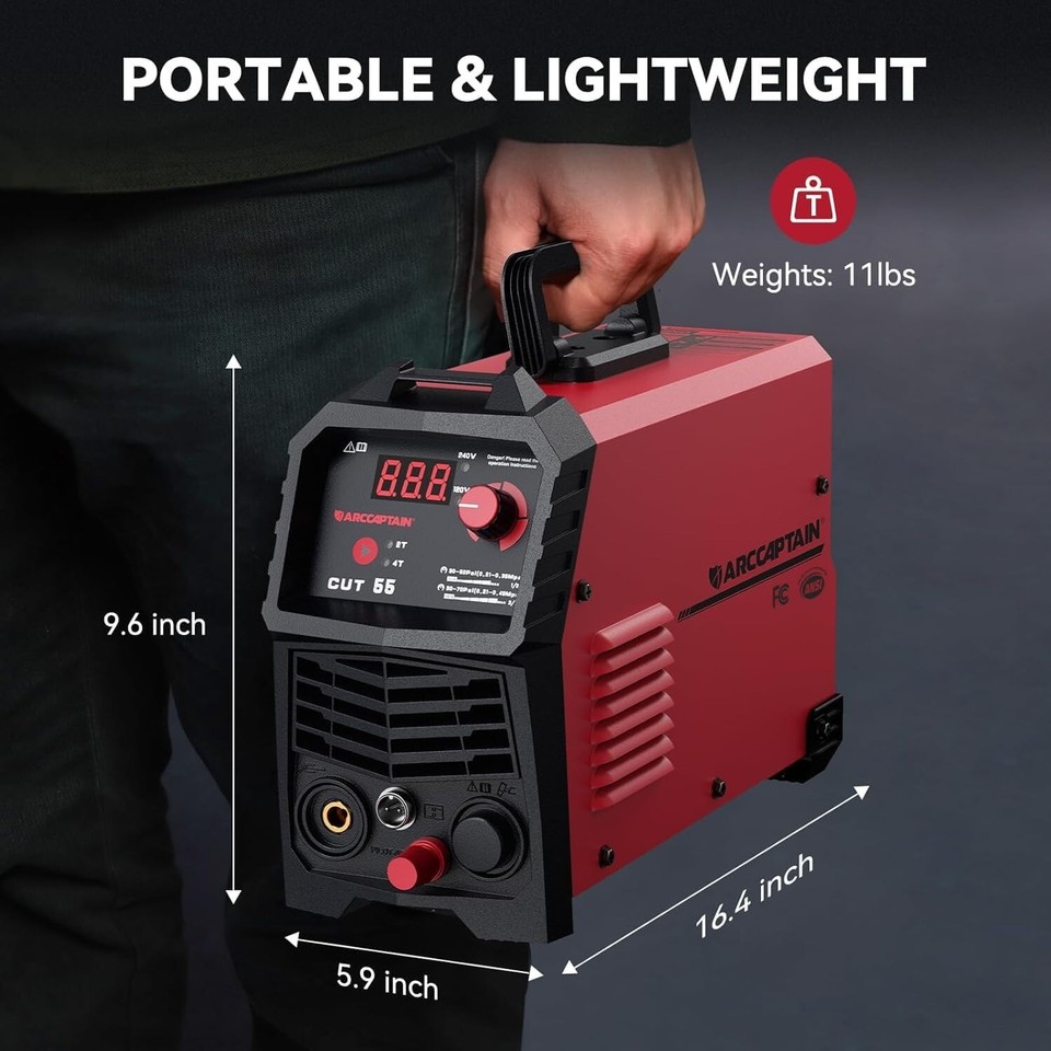 55A Plasma Cutter, Non-Touch Pilot ARC High-Frequency Air Plasma ...