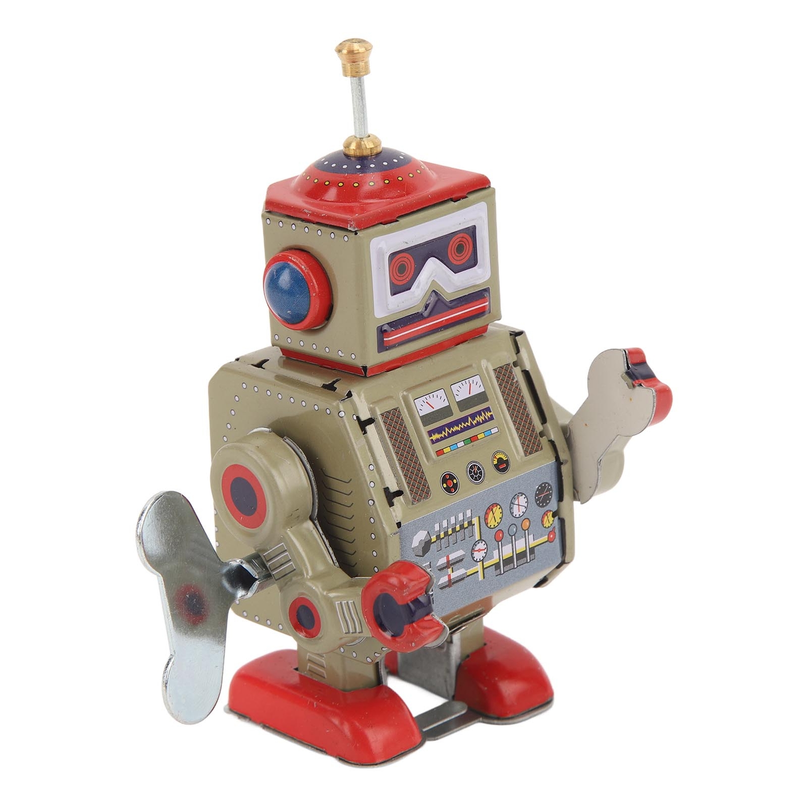 Walking Robot Clockwork Toy Vintage Metal Handmad Repairman Robot ...