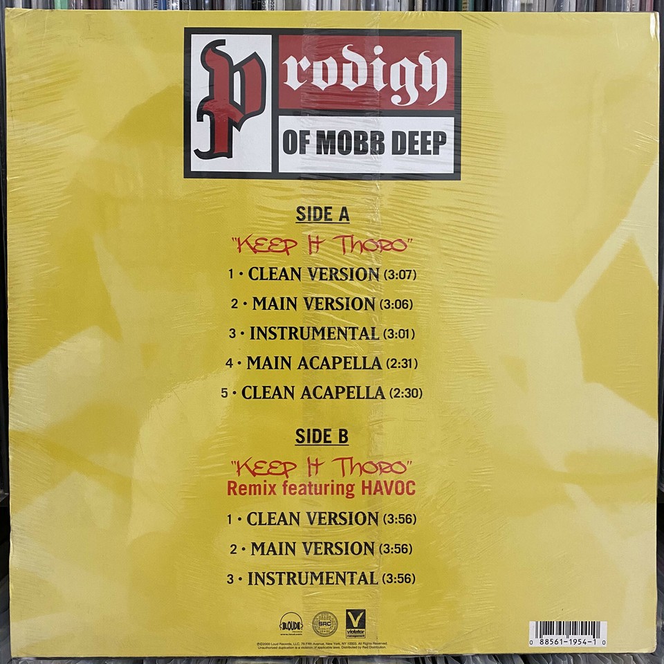 PRODIGY - KEEP IT THORO (+REMIX) (12") 2000!! RARE!! ALCHEMIST + MOBB ...