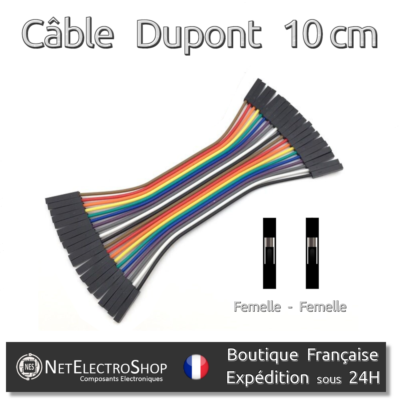 20x Dupont 10cm female/female cables for Breadboard Arduino, Raspberry ...