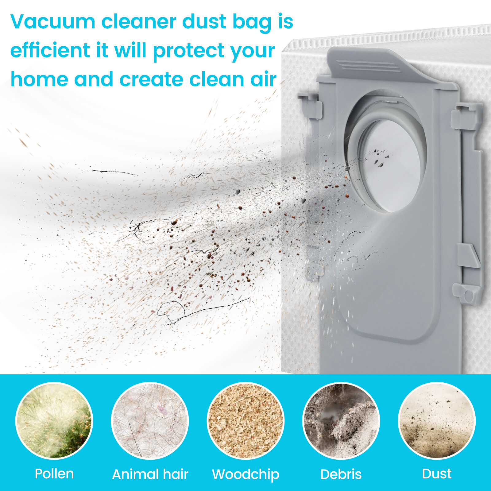 12Pcs Dust Bags Compatible for Q Revo Robot Vacuum 2.7L Large Capacity ...