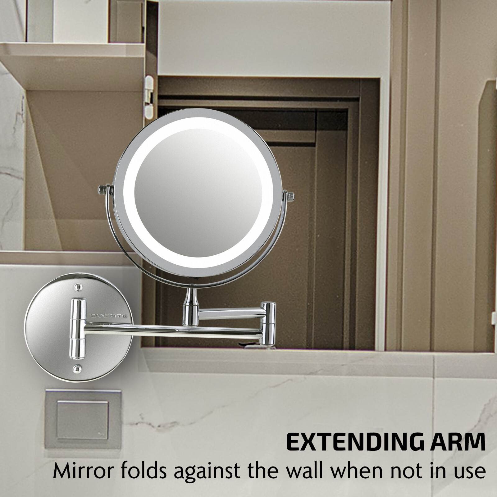 Ovente Wall Mounted Vanity Mirror 7 Inch 1X7X Magnifying Chrome ...