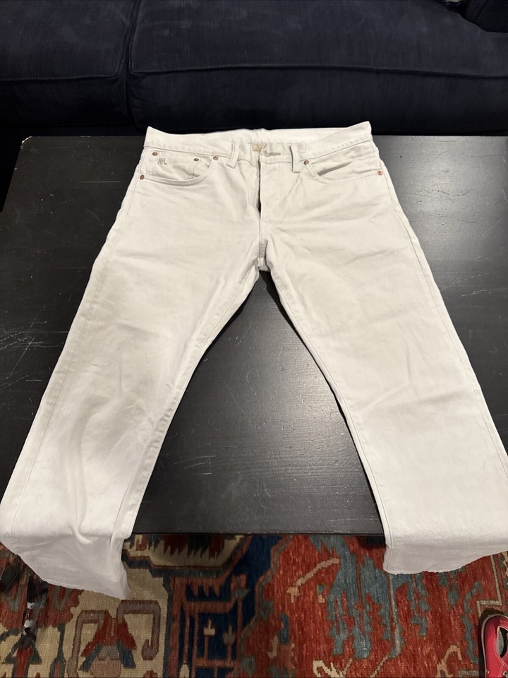 Mens RRL White Slim Fit Denim 33x32 MSRP 395.00 | eBay