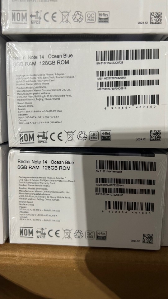 Xiaomi Redmi Note 14 4G LTE Ocean Blue - 6GB RAM - 128GB ROM - Unlocked - NEW | eBay