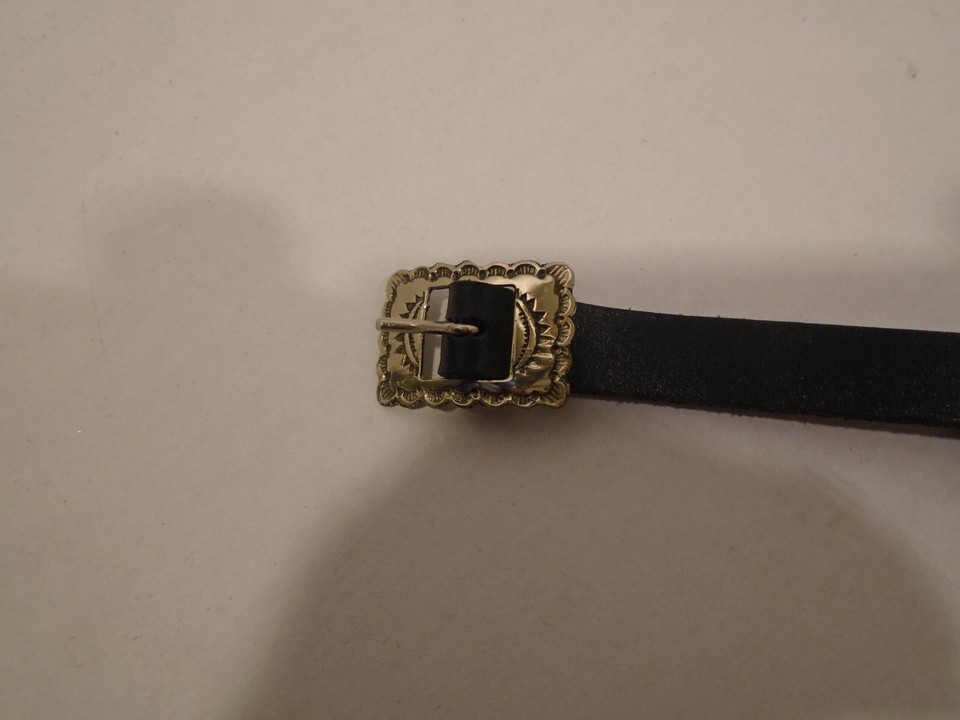 unique Nautical 6 Fish Belt Black Leather size 34 embossed metal buckle ...