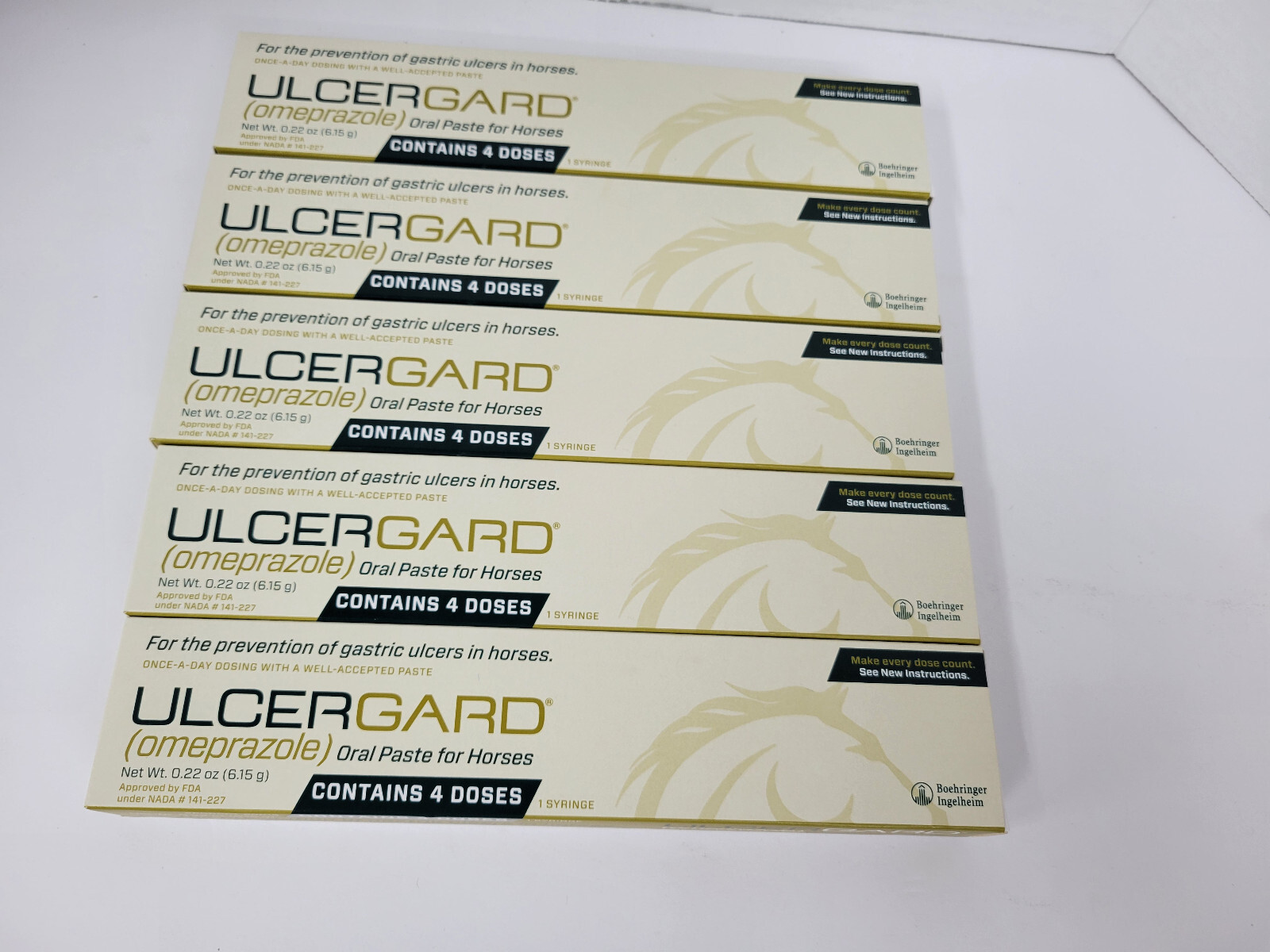 (5) ULCERGARD Gastric Ulcer Treatment Oral Paste For Horses Syringe 4 ...