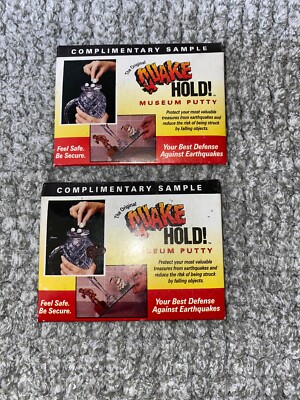 QUAKE HOLD MUSEUM PUTTY EARTHQUAKE SURVIVAL KIT 2 PACKS 2 OZ Total | eBay
