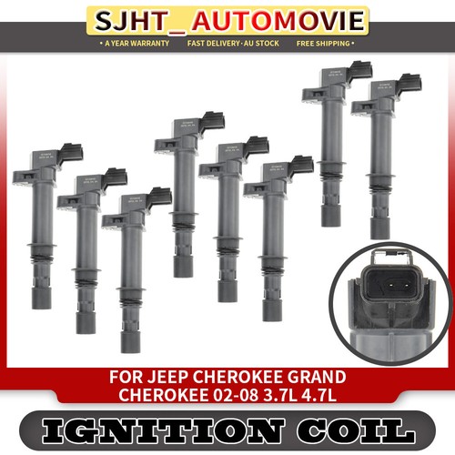 8x Ignition Coils for Jeep Cherokee KJ Grand Cherokee WJ WK 3.7L 4.7L ...