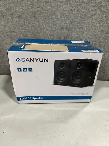 Sanyun SW208 3" Active Bluetooth 5.0 Bookshelf Speakers - Black | eBay