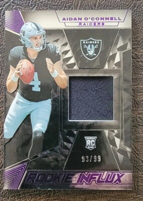 2023 Panini Black AIDAN O’CONNELL Rookie Influx RC /99 Patch Raiders # ...