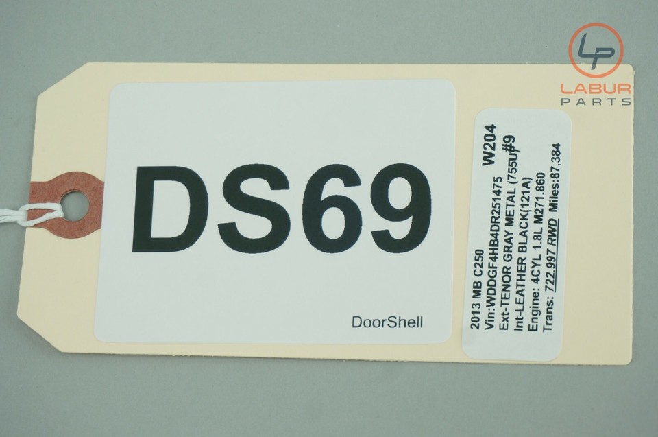 W204 08-14 Mercedes C Class Complete Rear Left Side Door Shell w/ Glass ...