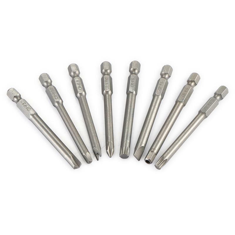 50Pcs Extra Long Security Bits Hex Torx Star Spline Flat Screwdriver ...