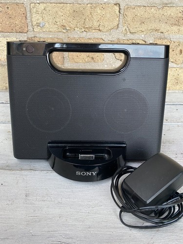 Sony Lightning Speaker Dock RDP-M7IPN Black Power Cord Remote iPhone 5 ...