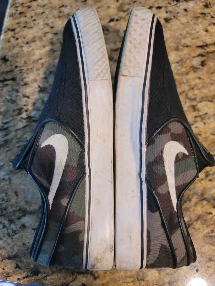 Nike SB Stefan Janoski Black Camo Canvas Slip On Sz. 5Y Nike SB Stefan Janoski Black Camo Canvas Slip On Sz. 5Y