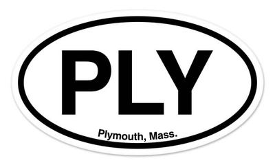 PLY Plymouth Mass Oval car window bumper sticker decal 5" x 3" | eBay