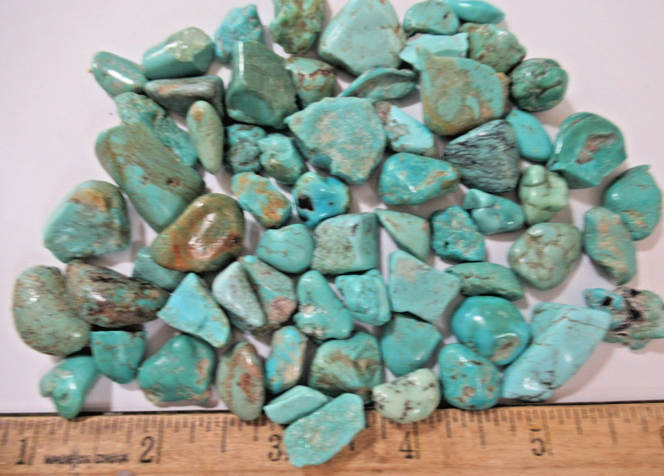 KINGMAN TURQUOISE FLATS & STONES 600tcw 13mm X 9mm TO 24mm X 14mm #569 ...