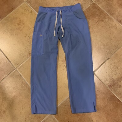 FIGS scrub pants Womens Bottoms Drawstrings Pockets Blue Distressed | eBay