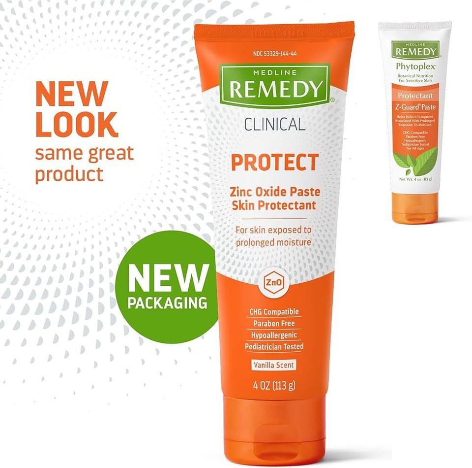 Medline Remedy Clinical Z-Guard Skin Protectant Paste, 4oz Tube - Pack ...