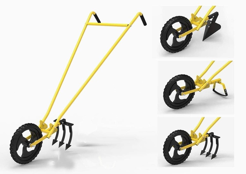 Hectare Wheel Hoe with 7" Weeder + 3 Tooth Cultivator + Furrow ...