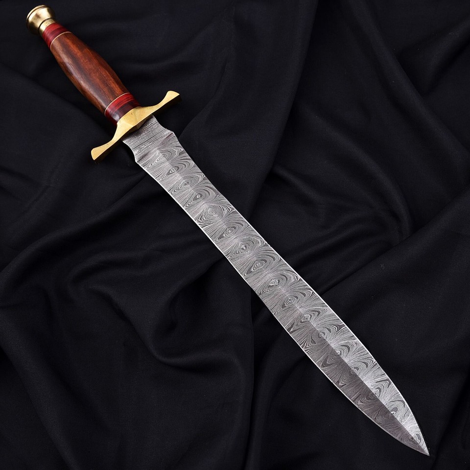 Custom HandMade Arming Knight Damascus Sword - Hand Forged Damascus ...