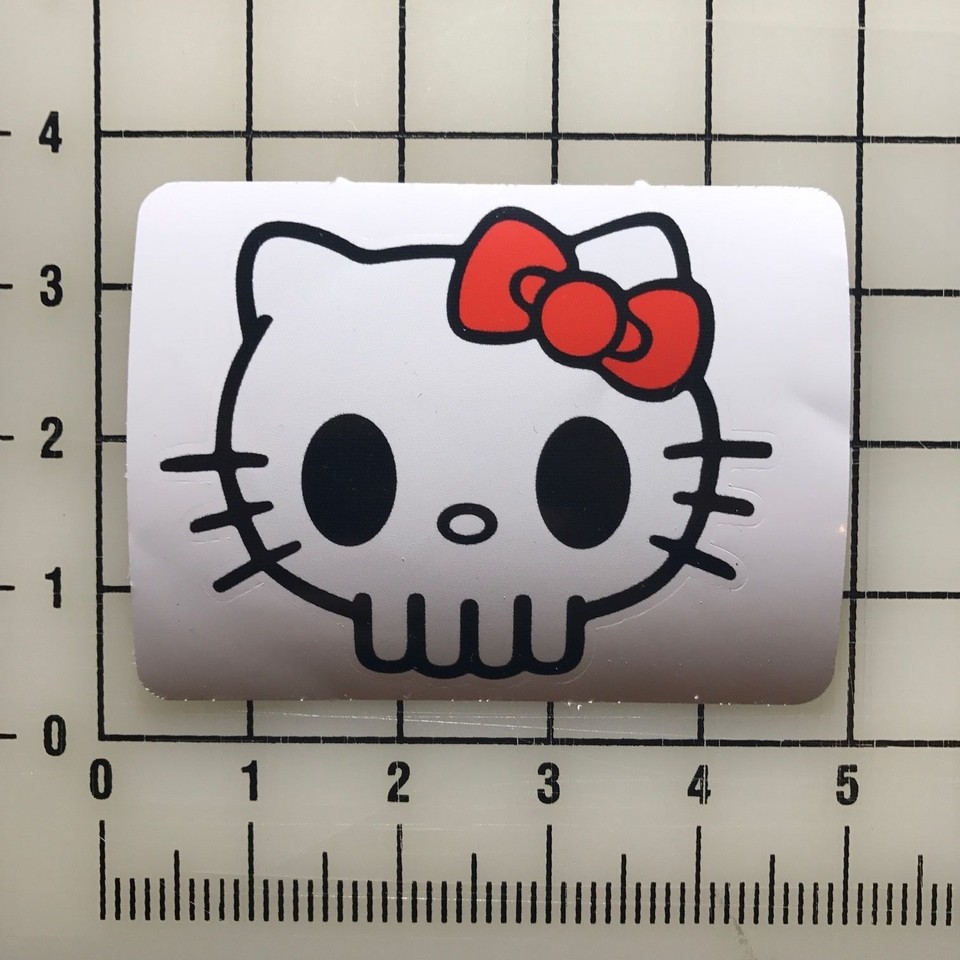 Hello Kitty Skull 4" Wide Color Vinyl Decal Sticker BOGO | eBay