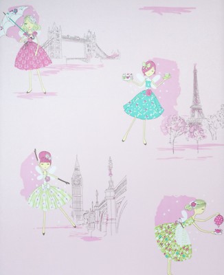 10M PINK FAIRIES STICKY BACK VINYL FILM WALLPAPER PLASTIC FABLON GIRLS ...