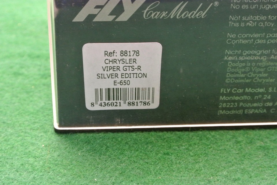 FLY 88178 E-650 CHRYSLER DODGE VIPER GTS-R SILVER EDITION | eBay