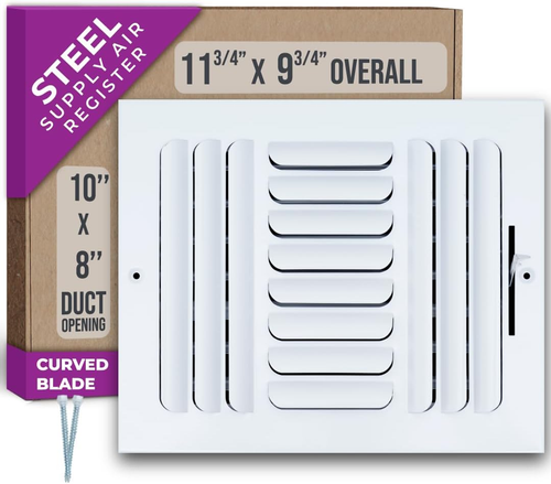 Fits 10X8 Duct Opening 3 Way Fixed Curved Blade Air Supply Diffuser by ...