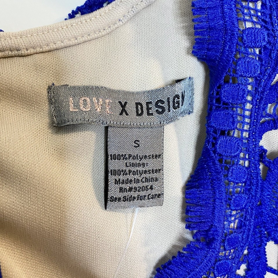 NEW Love By Design Selma Surplice Clemats Blue Lace Overlay Dress Size ...