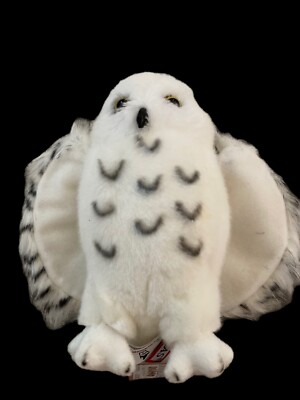 New Douglas Plush Owl Wizard Snowy Owl Animal Toy White Black Bird 8 ...