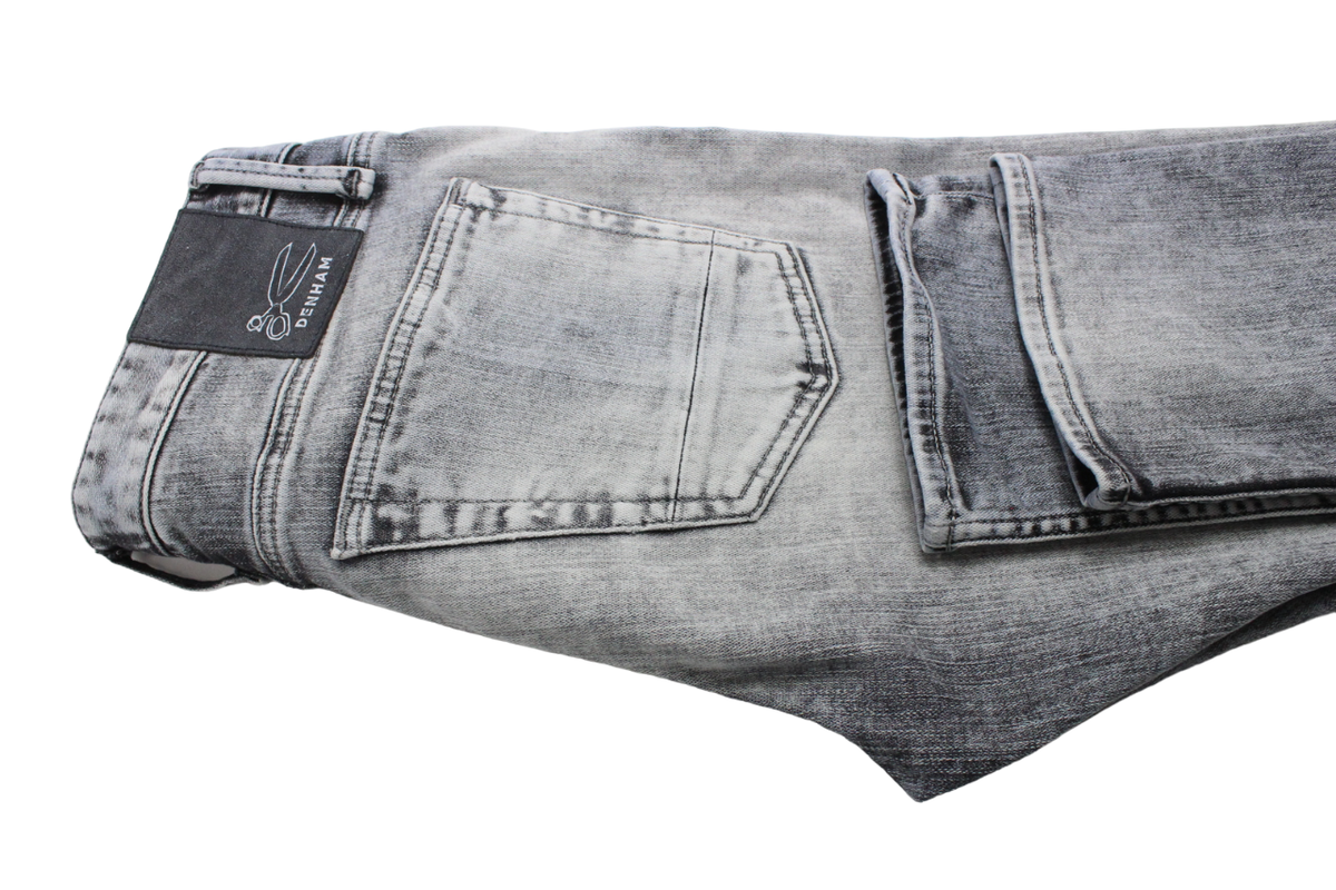 DENHAM Razor Slim Fit Jeans Men's W30 Fade Effect Button Fly DENHAM Razor Slim Fit Jeans Men's W30 Fade Effect Button Fly