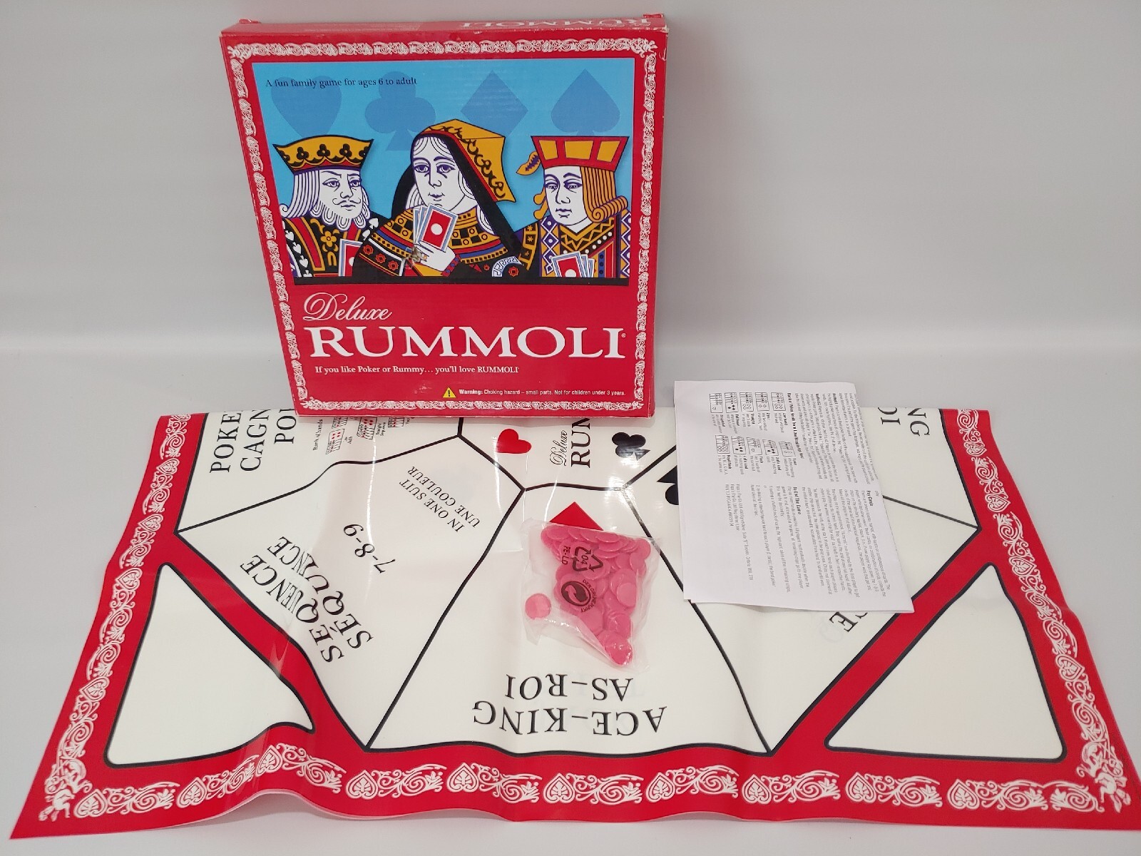 Rummoli Card Family Party Board Game Plastic Mat Chips | eBay