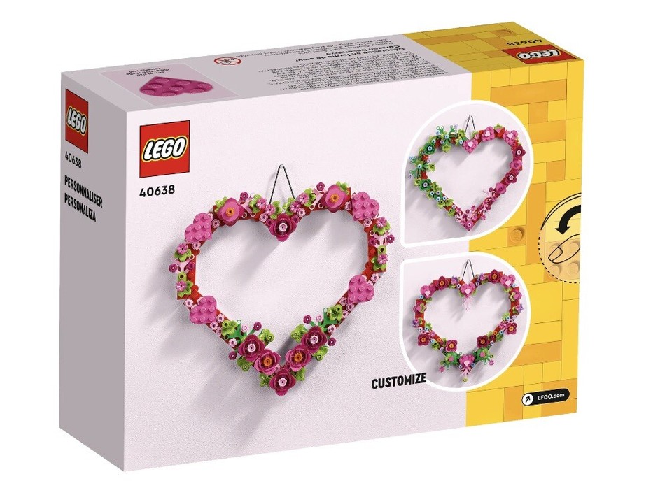 VALENTINES DAY LEGO HEART FLOWER LOVE PRESENT ORNAMENT GIFT 40638 SET ...