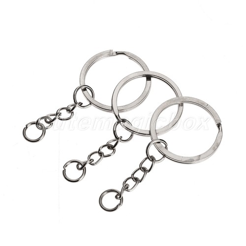 100pcs Keyring Key Chain Split Jump Rings Link Findings Short Loop 25mm ...