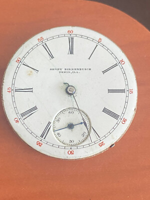 VINTAGE 6S ILLINOIS POCKET WATCH MOVEMENT, GR. 142, RUNNING GOOD ,YEAR ...