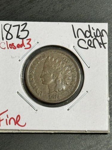 1873 Closed 3 Indian Head Cent Penny FN Fine Better Date Coin (Raw14370) | eBay