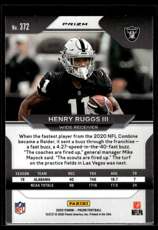 Henry Ruggs III 2020 Panini Prizm Red White Blue RWB Prizm Rookie Card ...