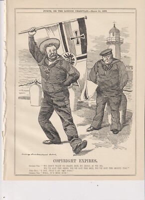 1909 Punch Cartoon German Sailor (Tar) Sings English Sailor Song | eBay UK