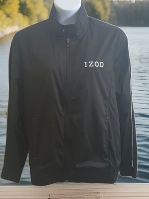 IZOD XFG Men's Black Windbreaker Large Packable Jacket RN 36543 Full ...