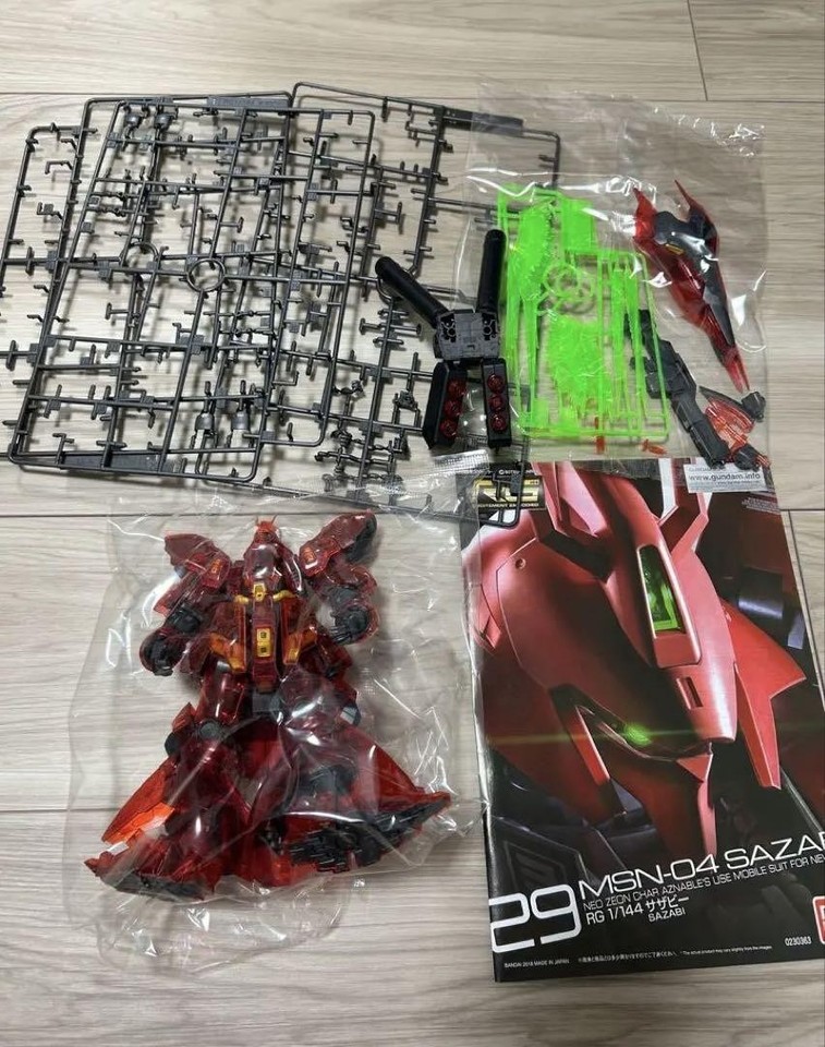 Gundam Base Limited RG Sazabi Clear Color 1/144 Model Kit Bandai Japan ...