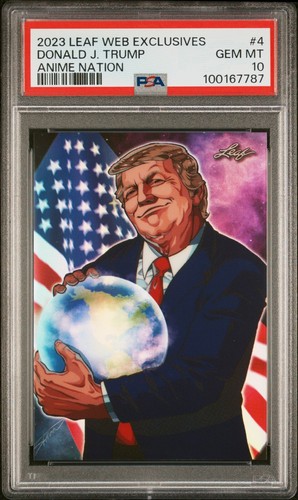 2023 LEAF WEB EXCLUSIVES #4 DONALD TRUMP ANIME NATION #/170 * PSA 10 ...