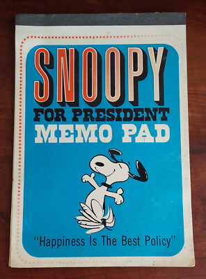 Vintage Peanuts Political "Snoopy for President", Hallmark Memo Pad | eBay