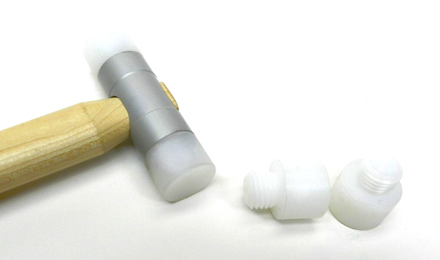 Nylon Hammer 1" Head Dual Face Plastic Mallet Ash Handle with 2 ...