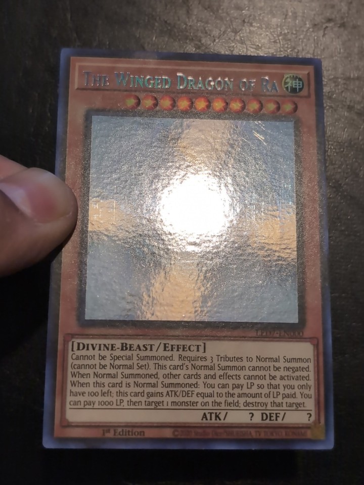 Yu-Gi-Oh! GHOST RARE CARD THE WINGED DRAGON OF RA LED7-EN000 1ST NM/VLP ...