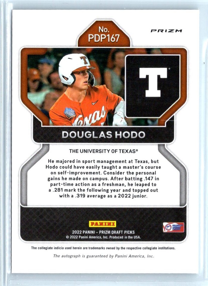 2022 Panini Prizm Draft Picks #PDP167 Douglas Hodo Base Autographs ...