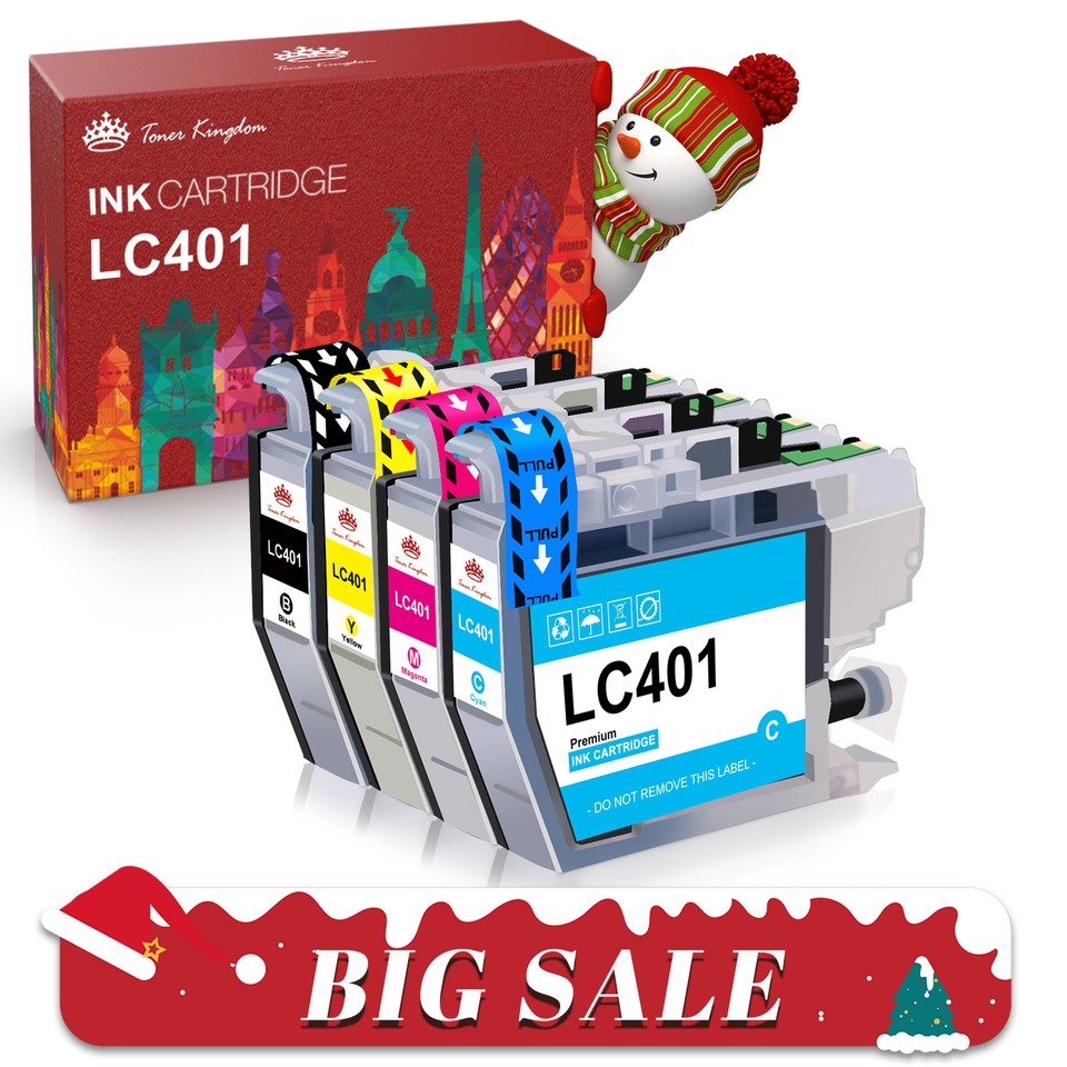 4pk LC401 LC-401 Ink Cartridges for Brother MFC-J1010DW MFC-J1012DW MFC ...