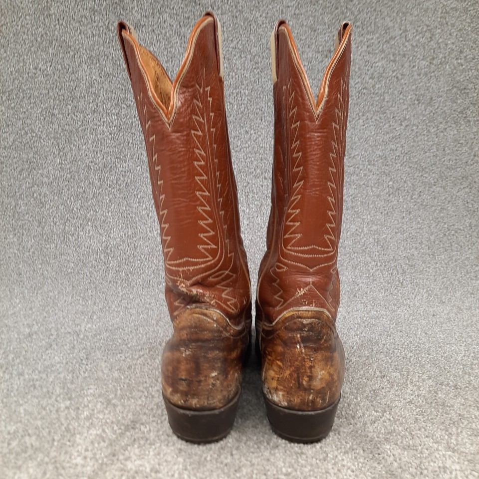 Tony Lama Vintage Gold Label Wingtip Mens Cowboy Boots Size 10.5 E ...